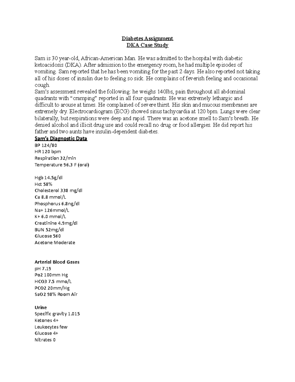 Diabetes Assignment DKA Case Study - Studocu
