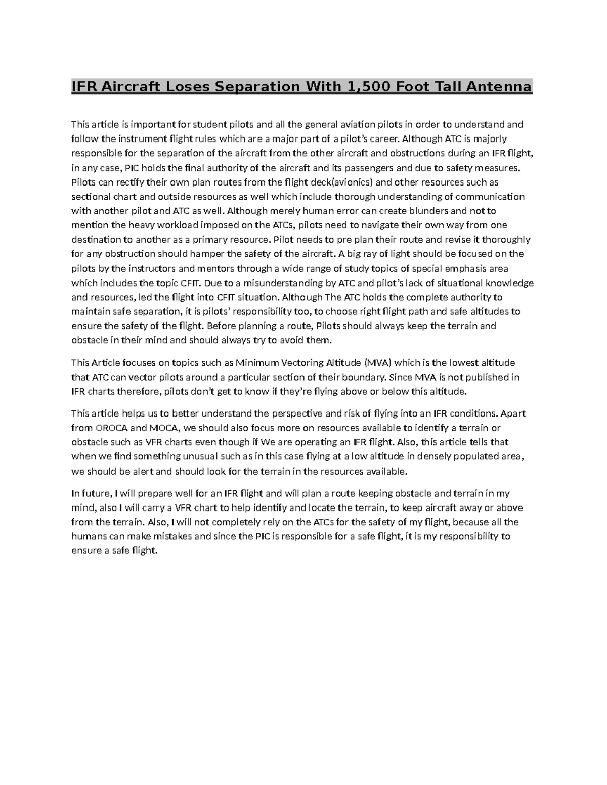 Space weather journal - IFR Aircraft Loses Separation With 1,500 Foot ...
