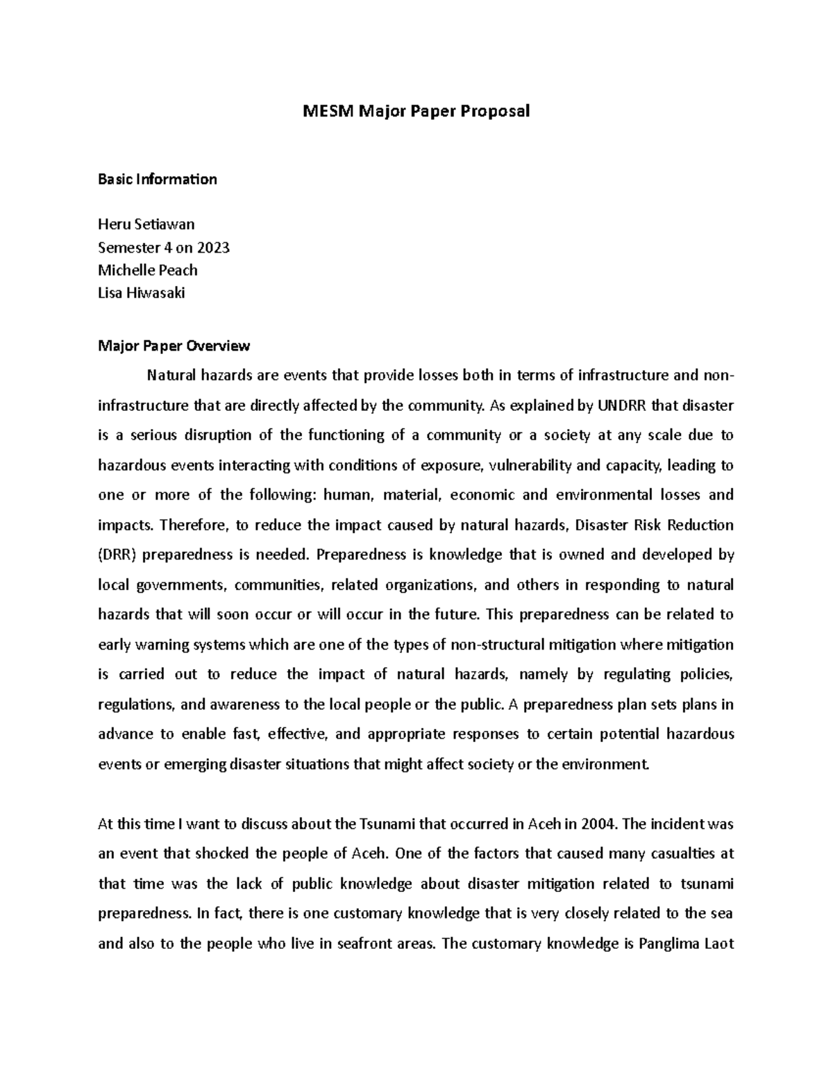 Major Paper Plan Eng Panglima LAOT - MESM Major Paper Proposal Basic ...