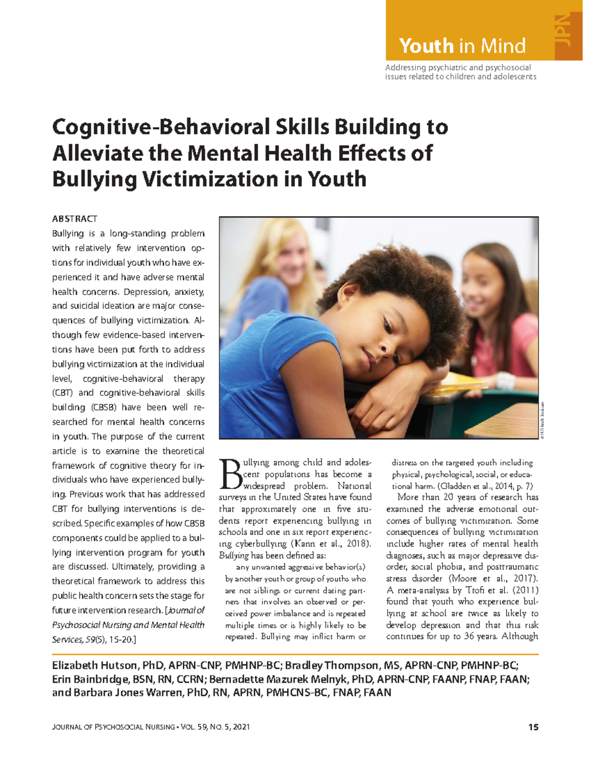 Cognitive Behavioral Skills Building to Alleviate the Mental Health ...