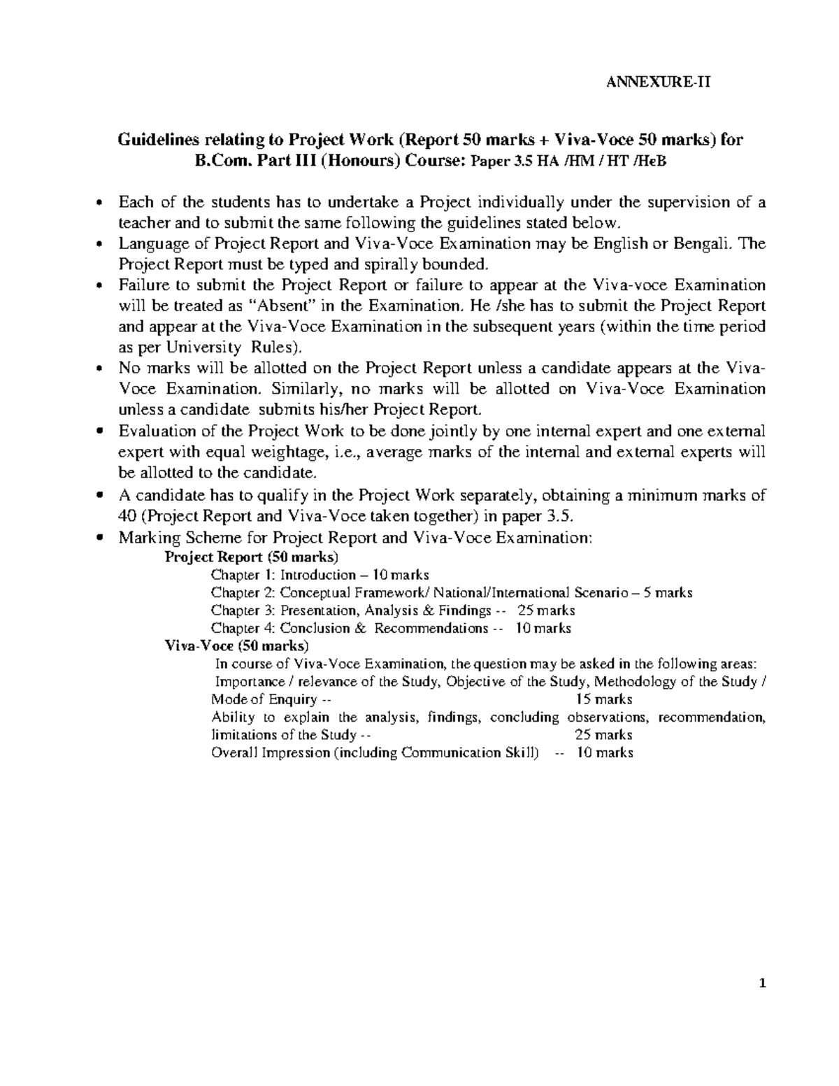 CU Project Guidelines - ####### ANNEXURE-II Guidelines relating to ...