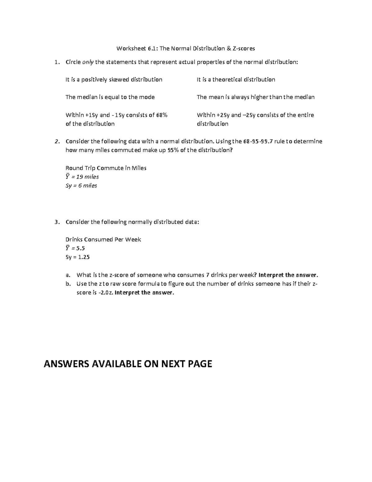 Normal Distributino Worksheet w Answers - FIN 320 - CSUF - Studocu