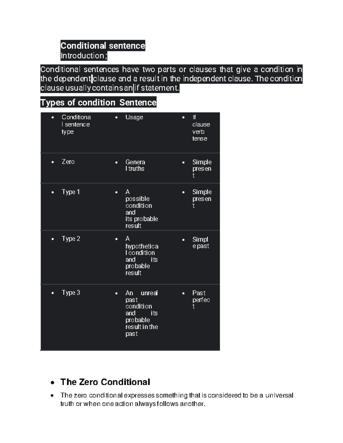 English-1 - sir mohib - Conditional sentence Introduction ; Conditional ...