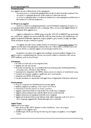 JP UNIT IV oop - Java - Process-based Thread-based A process is a program that is executing 1 ...