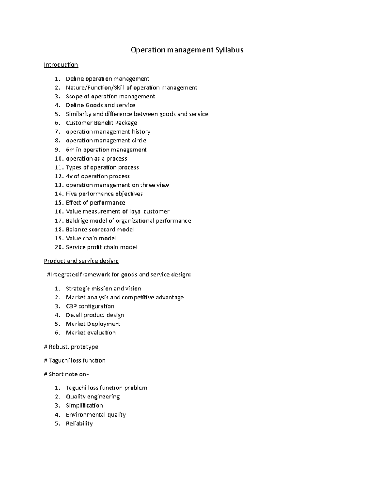 Operation-management-Syllabus - Operation management Syllabus ...