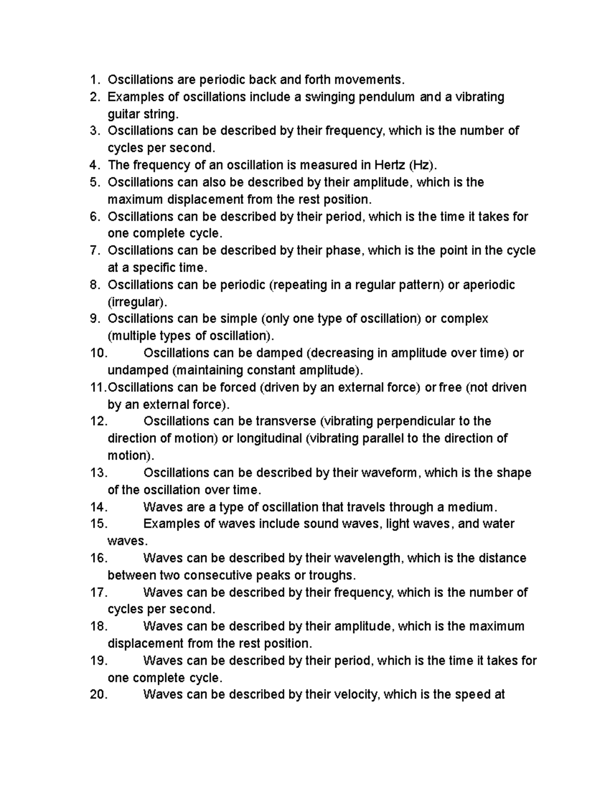 Oscillations and waves - Oscillations are periodic back and forth ...