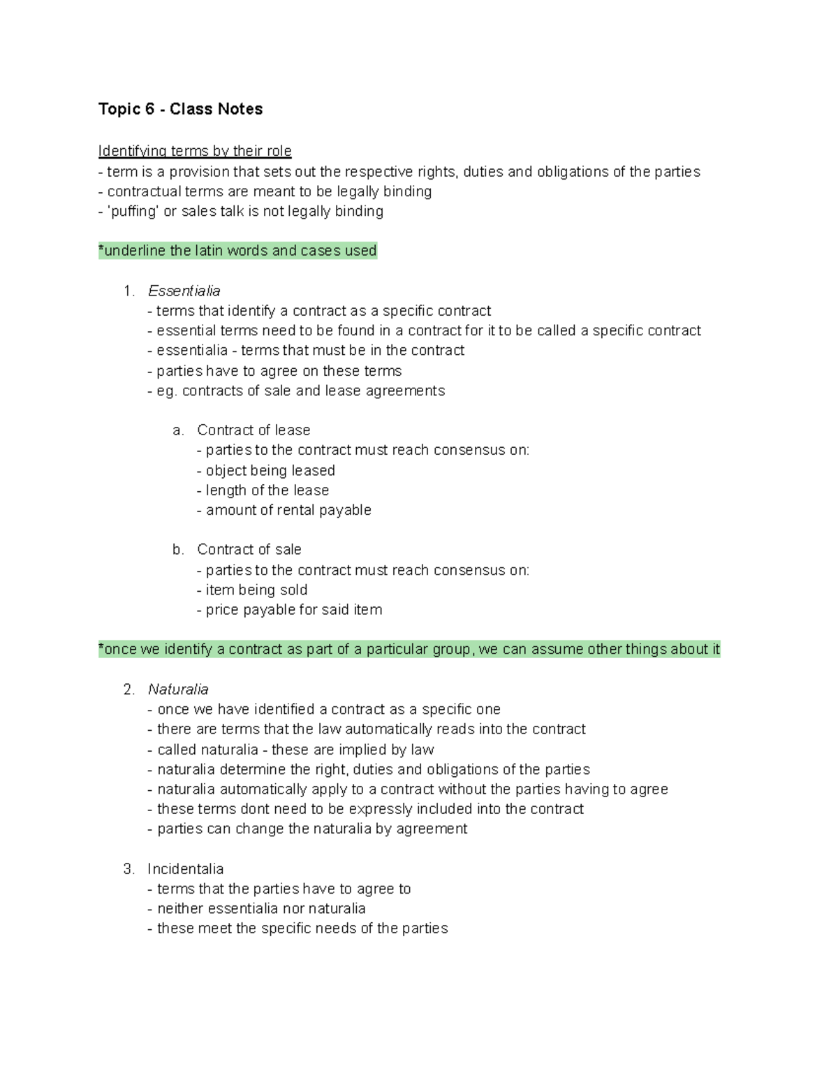 Topic 6 - Class Notes (CL) - Topic 6 - Class Notes Identifying terms by ...