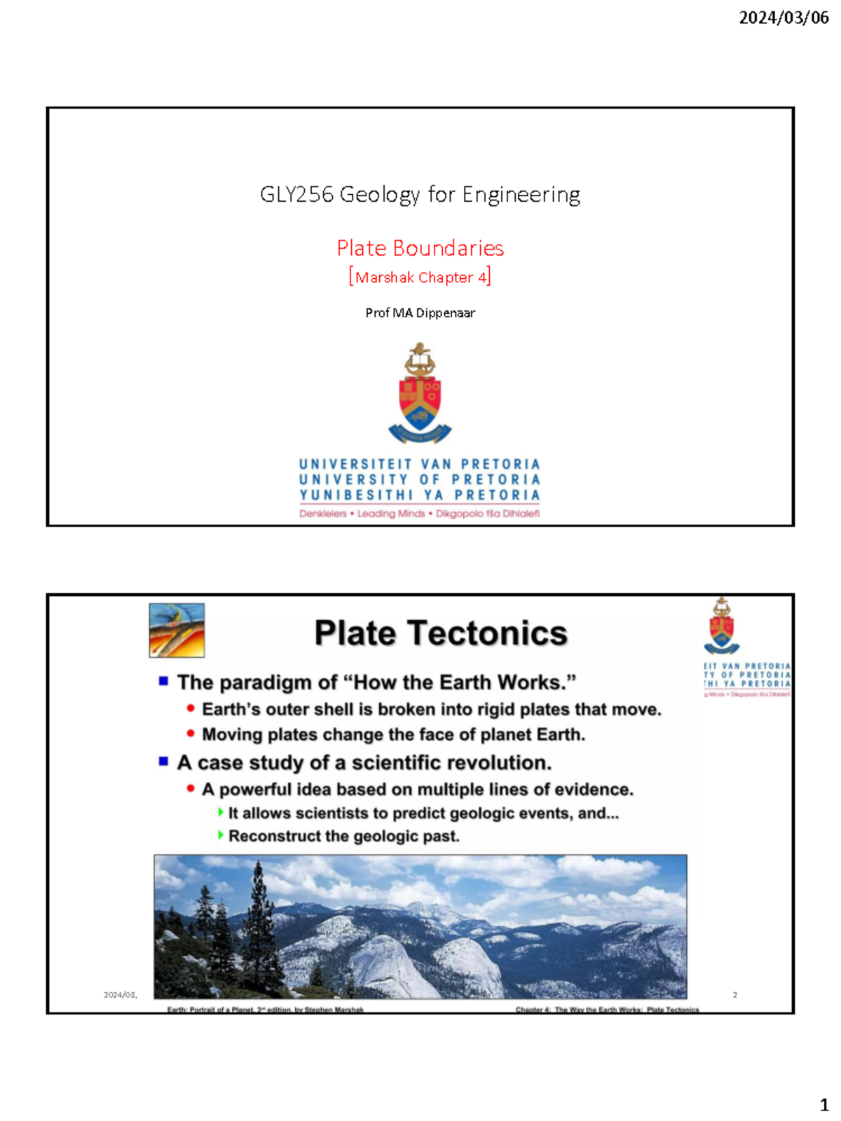 Th2.4 Tectonics - Lecture slides - GLY256 Geology for Engineering Plate ...