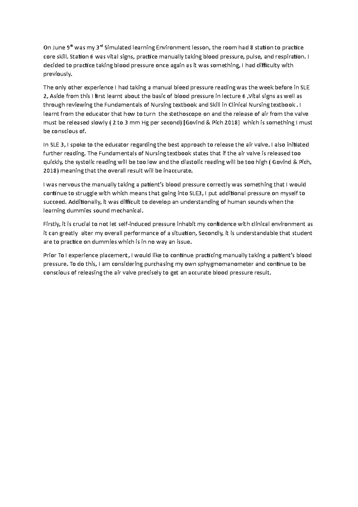 Reflection - On June 9th was my 3rd Simulated learning Environment ...