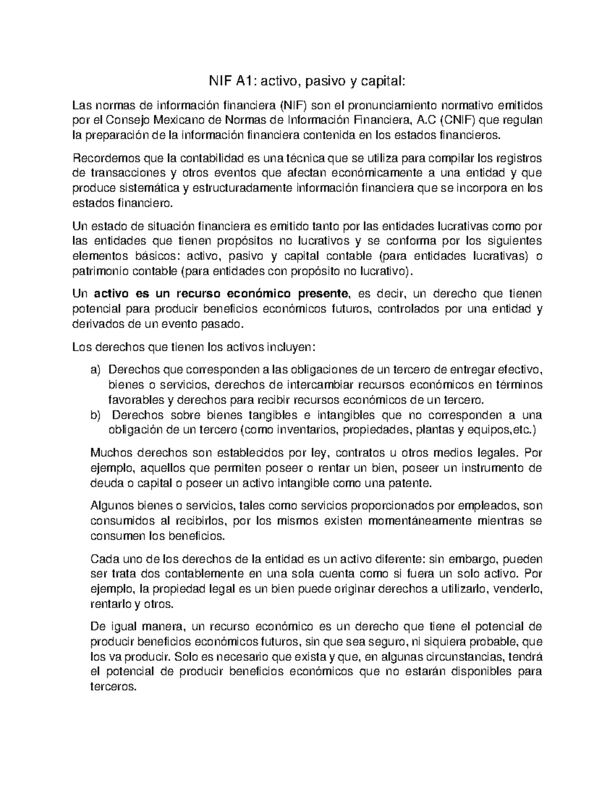 NIF A1 - CONTABILIDAD - NIF A1: activo, pasivo y capital: Las normas de ...