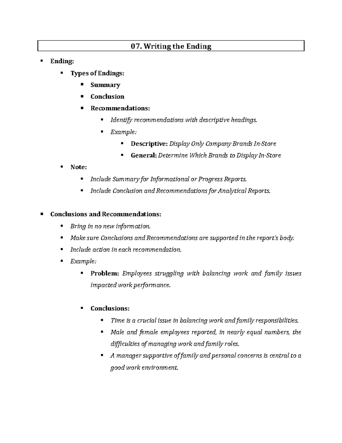 07. Writing the ending - 07. Writing the Ending Ending: Types of ...