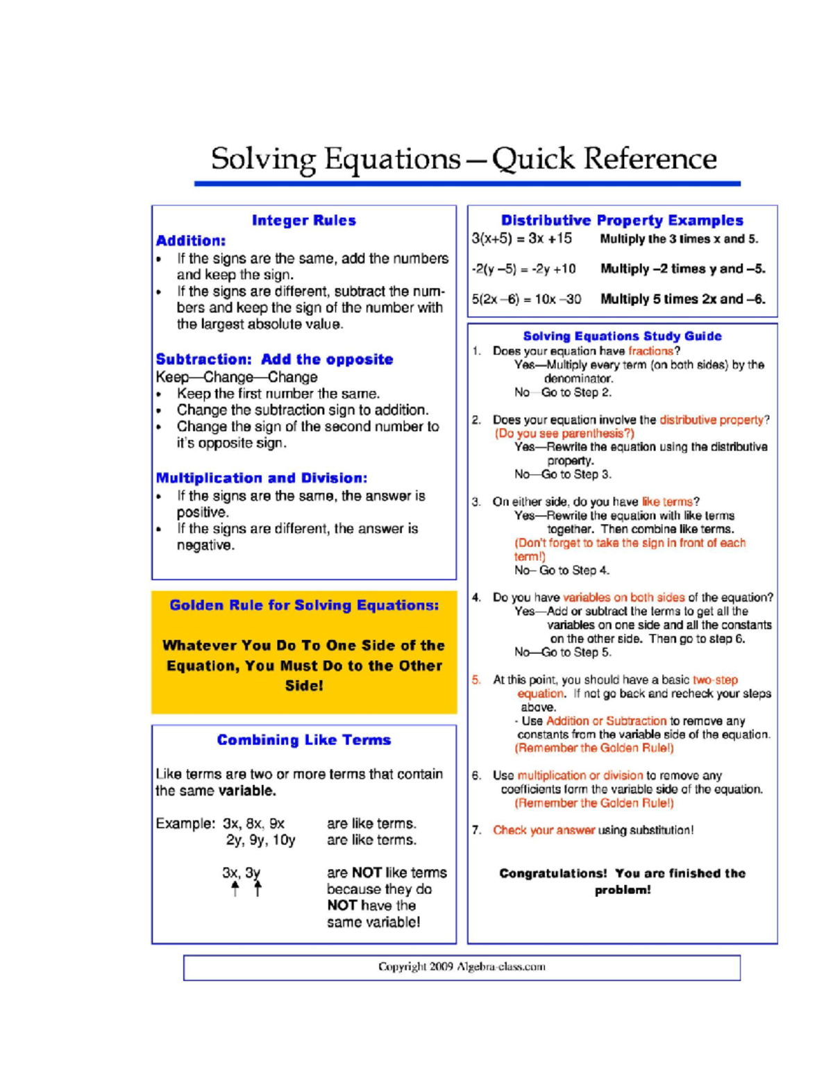 Algebra note - MATH-121-46479 - Studocu