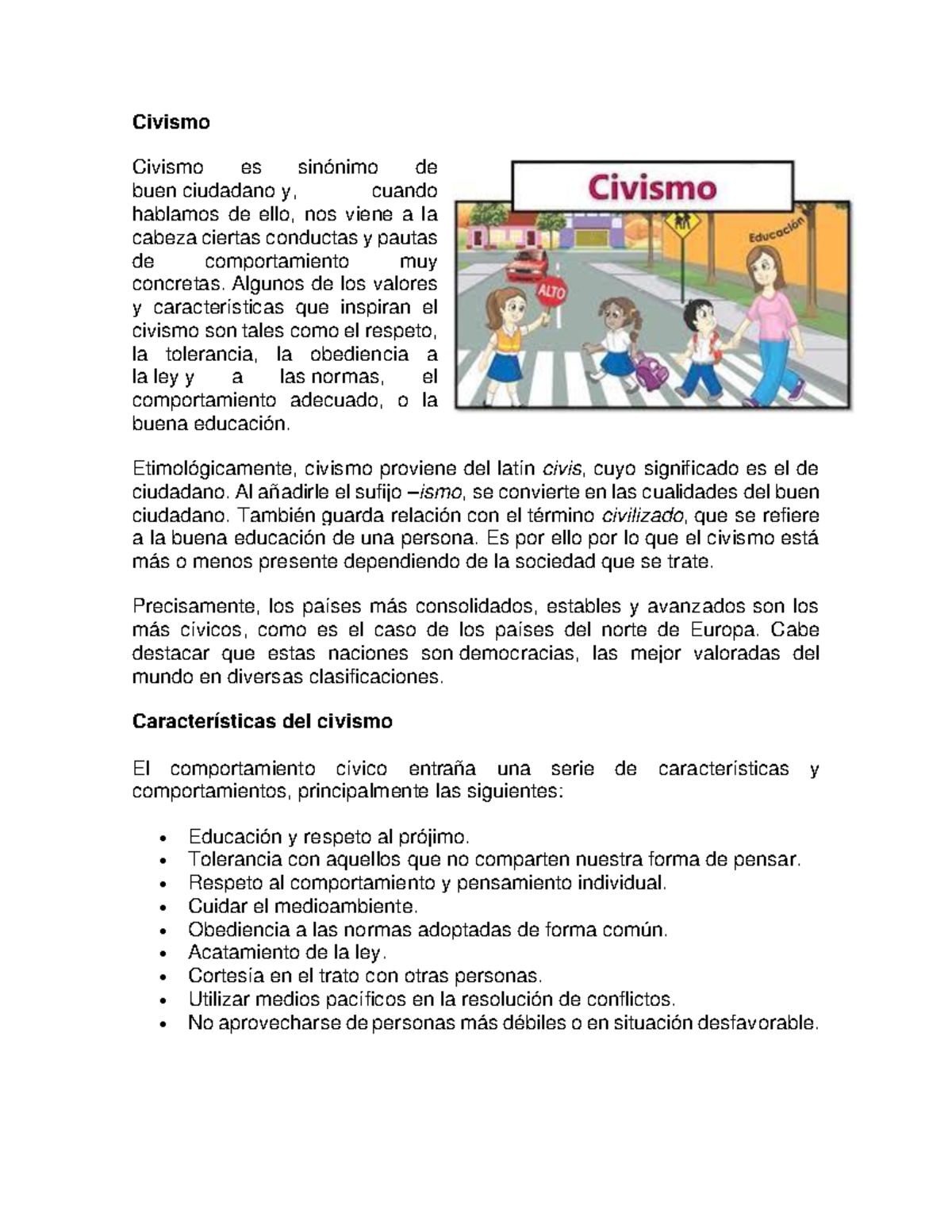 Civismo - Civismo Civismo es sinónimo de buen ciudadano y, cuando ...