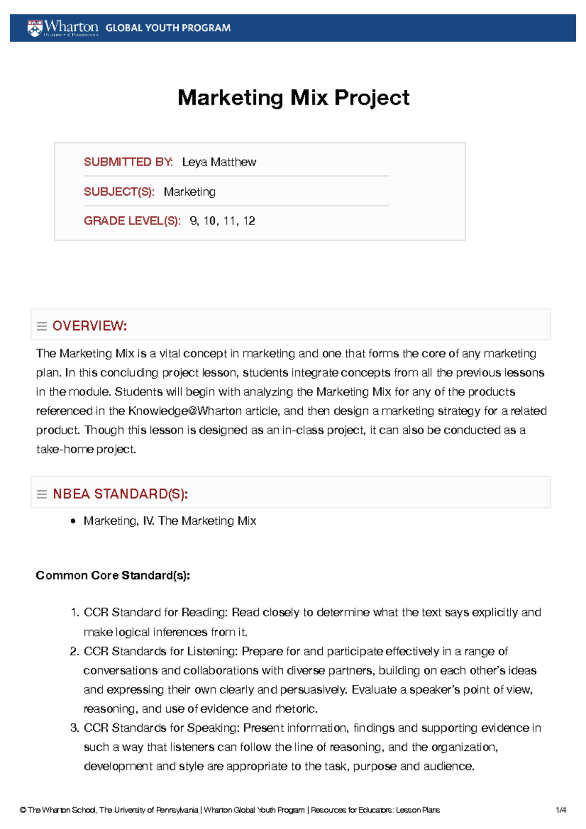 Marketing-mix-project - Marketing Mix Project SUBMITTED BY: Leya ...