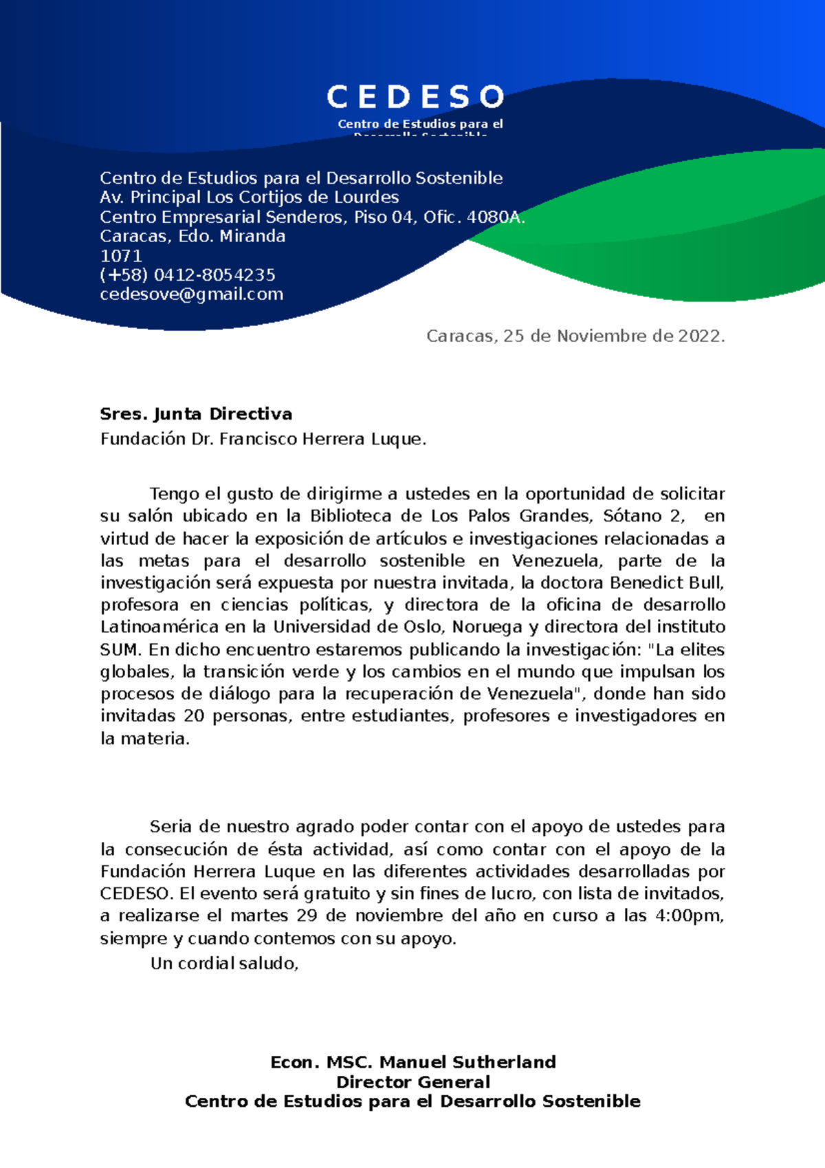 Cedeso solicitud de espacios - Derecho Administrativo - UCV - Studocu