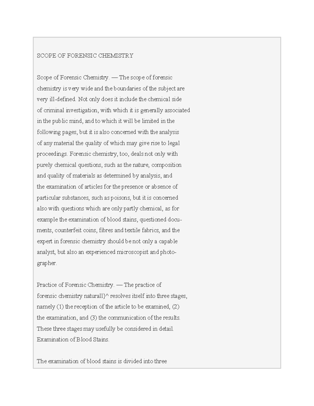 25952004 5 Scope of Forensic Chemistry docx - SCOPE OF FORENSIC ...