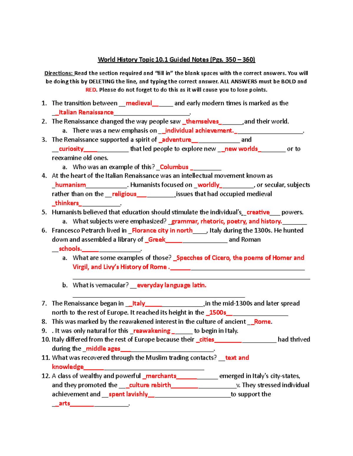 Topic 10.1 GN (Students) - World History Topic 10 Guided Notes (Pgs ...
