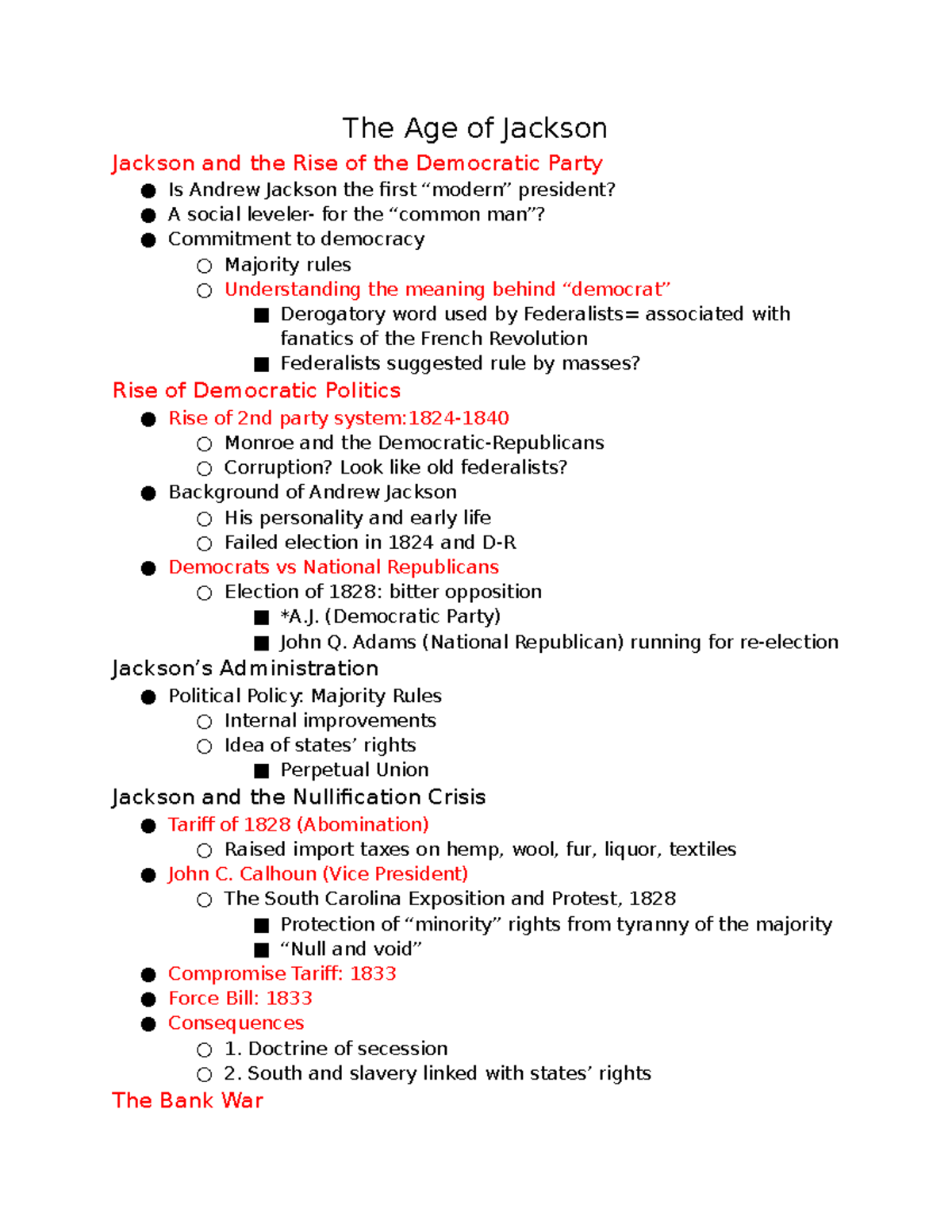 The Age of Jackson - The Age of Jackson Jackson and the Rise of the ...