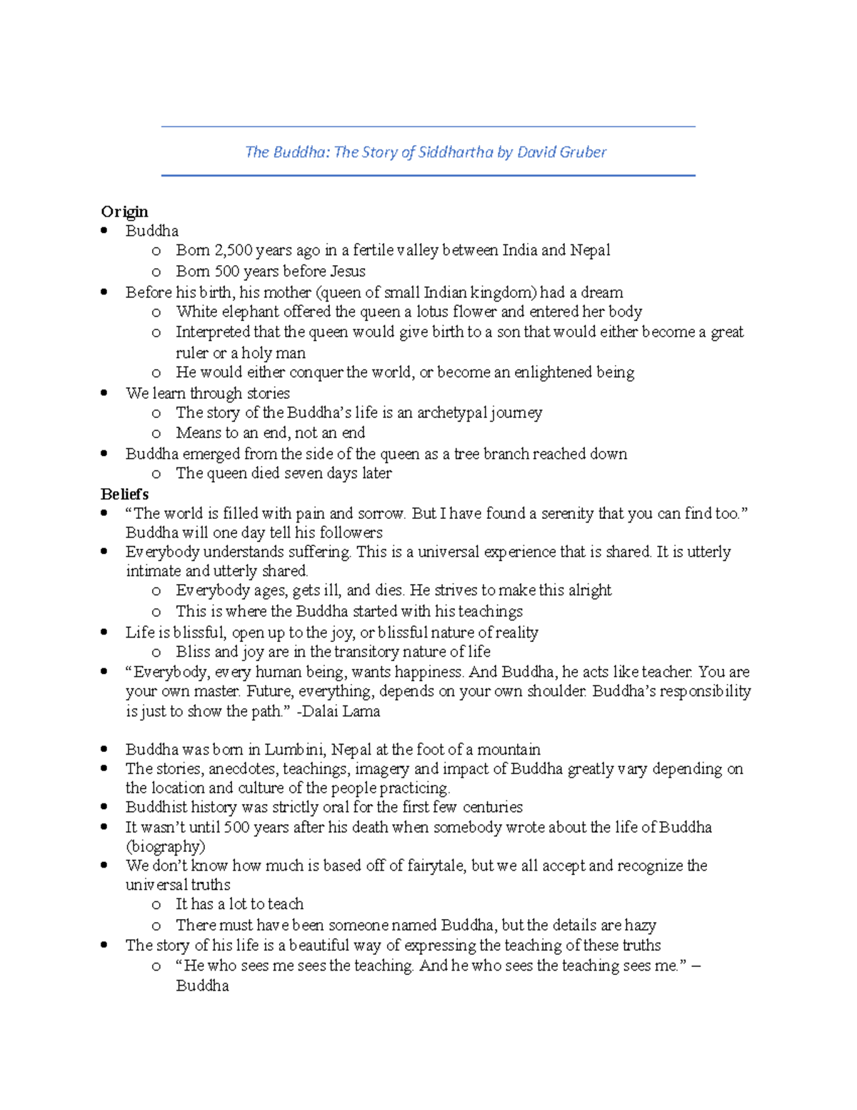 The Buddha - Notes - The Buddha: The Story of Siddhartha by David ...