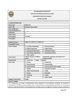 INFS2412 Course Outline Fall 2024 - SULTAN QABOOS UNIVERSITY COURSE ...