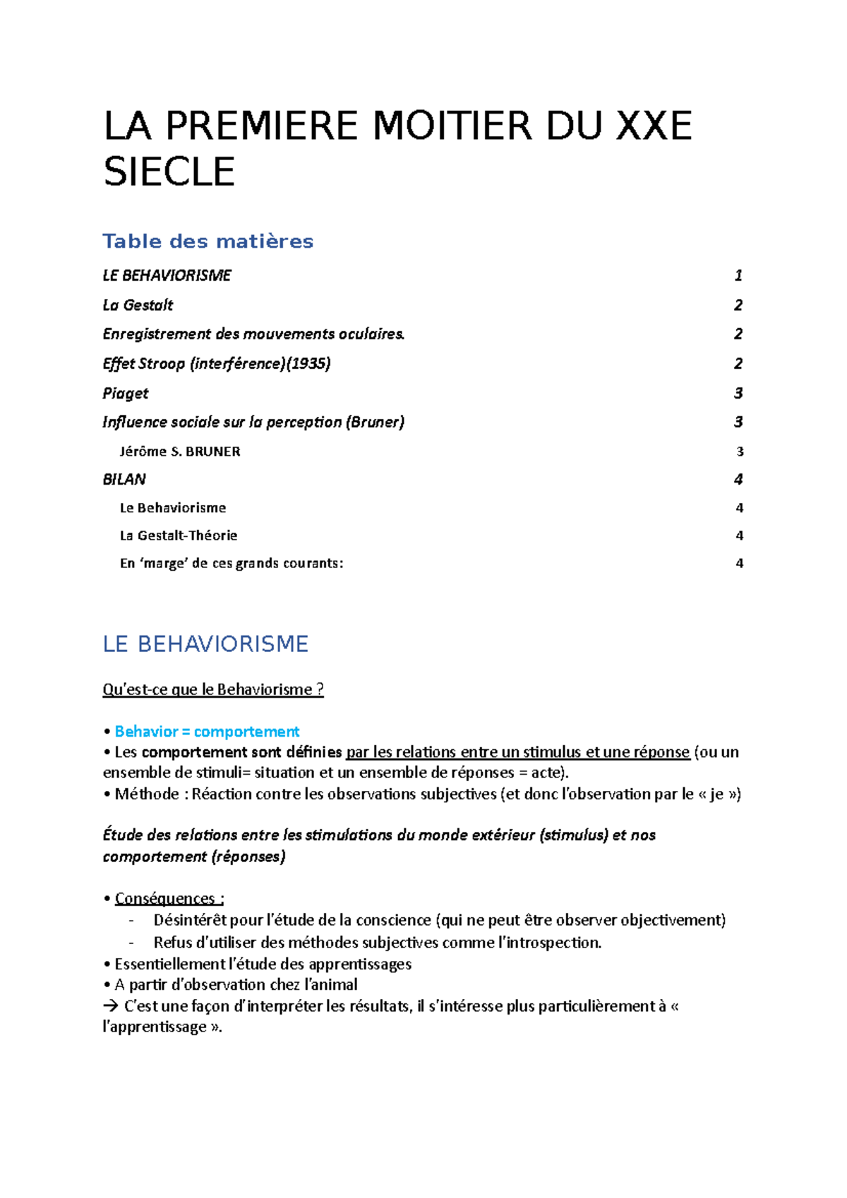 Premiere moitier du XXe - LA PREMIERE MOITIER DU XXE SIECLE Table des ...