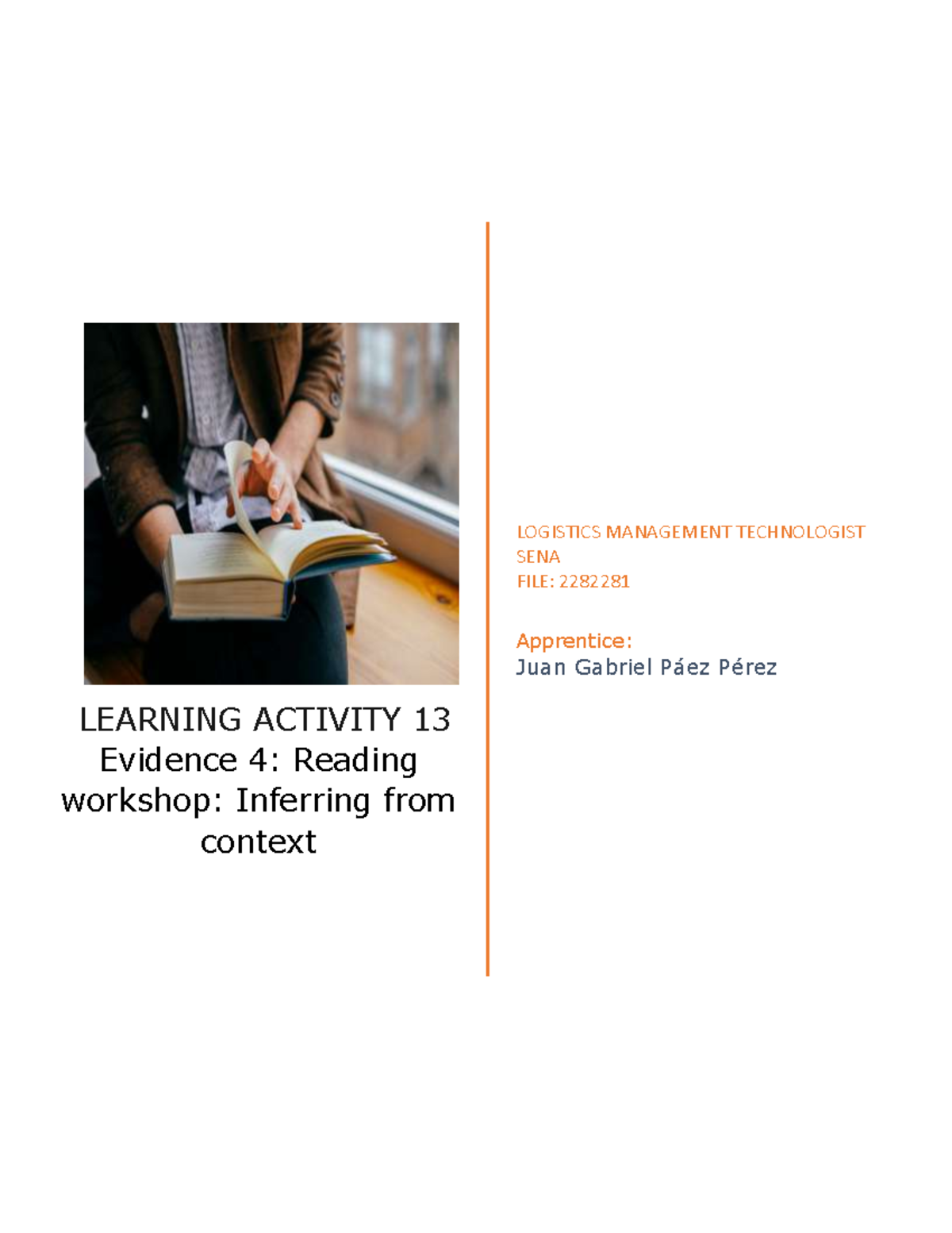 Evidencia 4 Reading workshop Inferring from context - LEARNING ACTIVITY ...