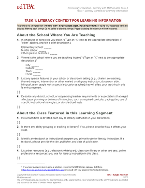 Task 5 - Grade: pass - Shelby Cowden 000376628 Teacher Work Sample Task ...