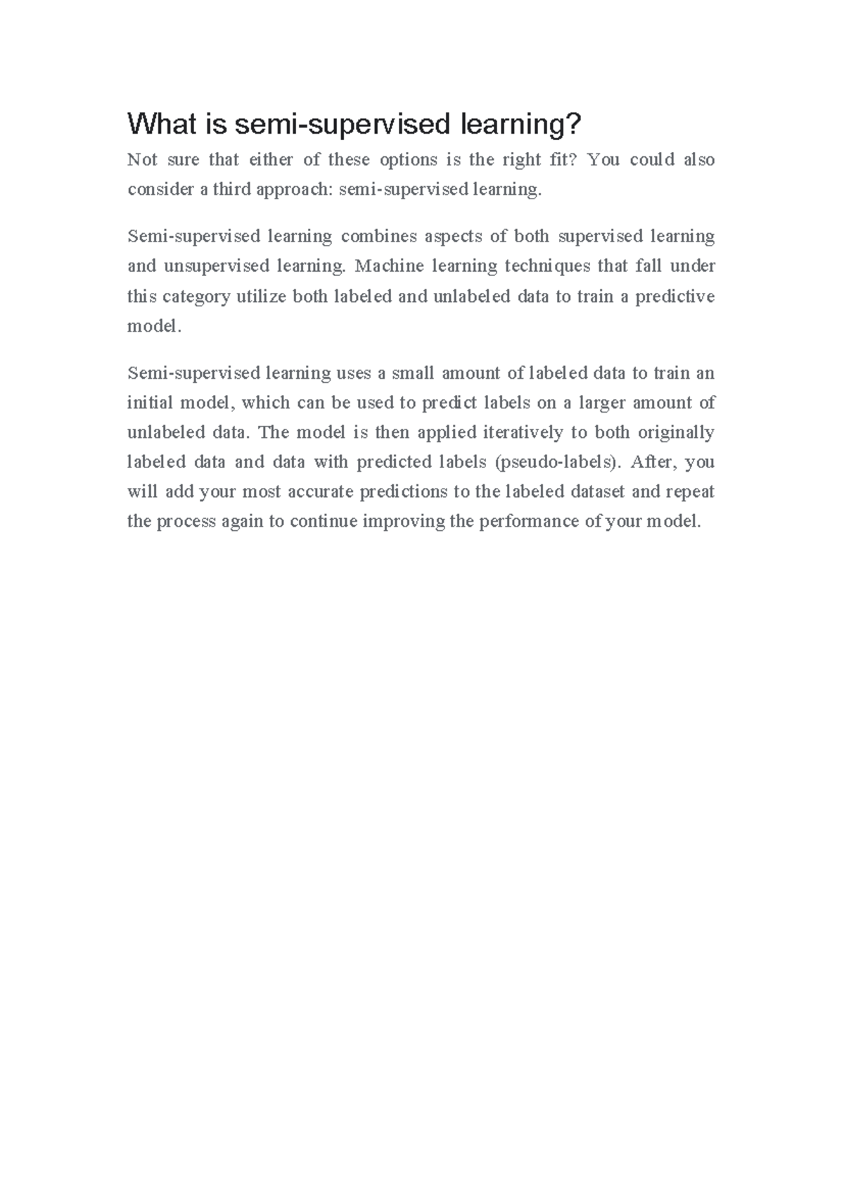 What is semi - des - What is semi-supervised learning? Not sure that ...