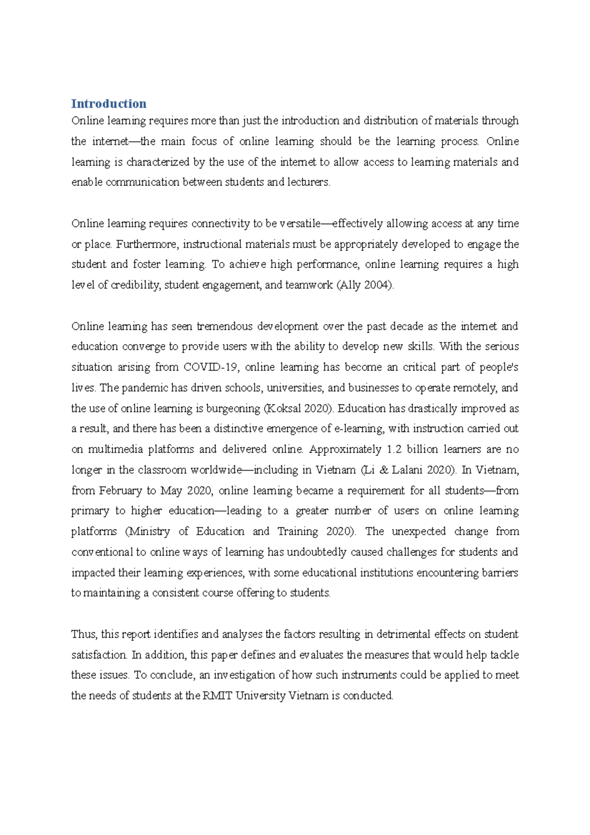 Intro & Define - 123 - Introduction Online learning requires more than ...