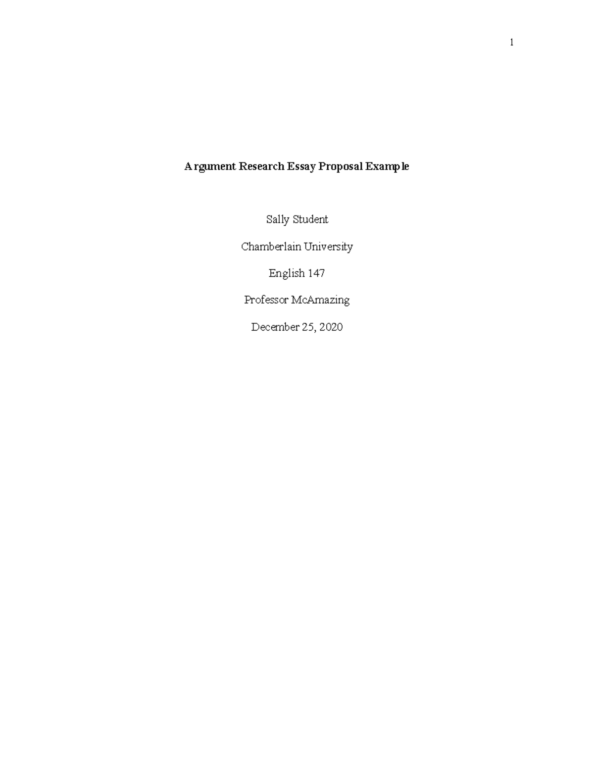 English 147 Week 1 Assignment Sample SEP21 - 1 Argument Research Essay ...