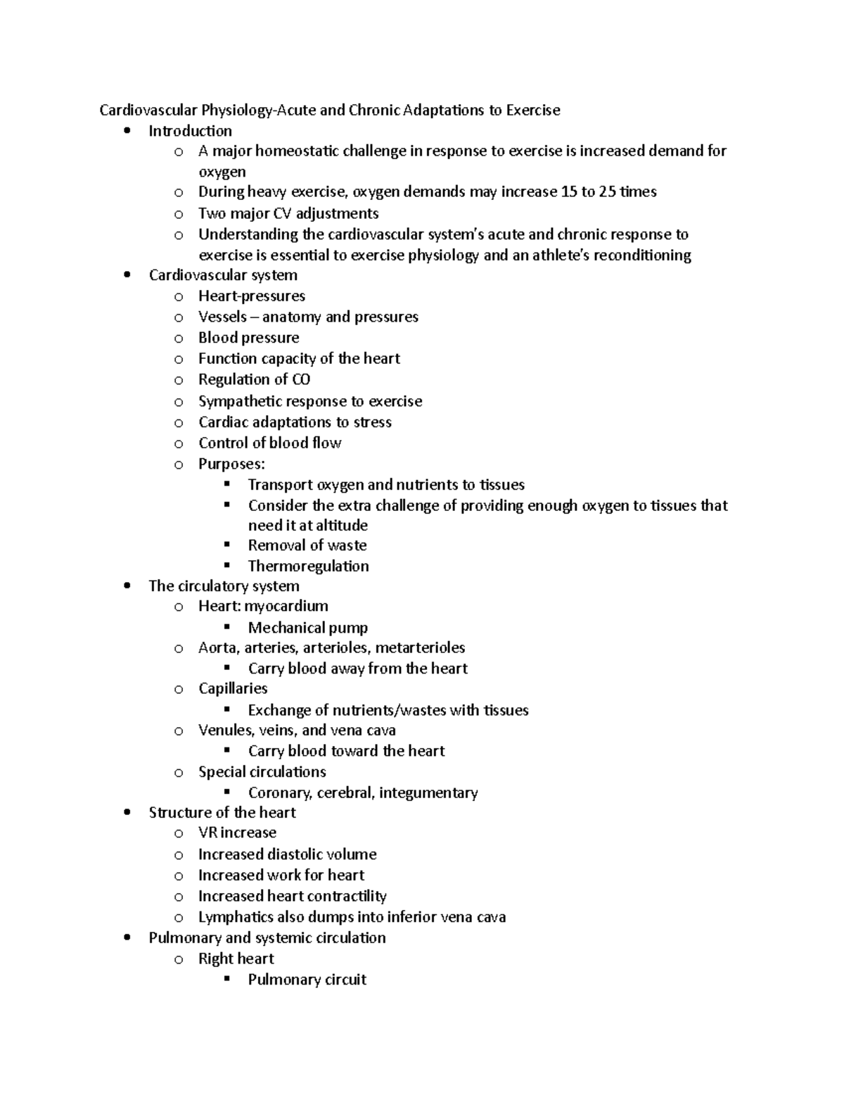 Cardiovascular Physiology - Cardiovascular Physiology-Acute and Chronic ...