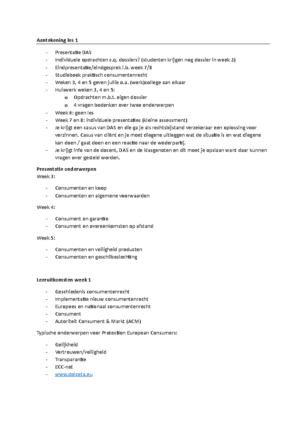 Aantekeningen lessen - Aantekening les 1 Presentatie DAS Individuele ...