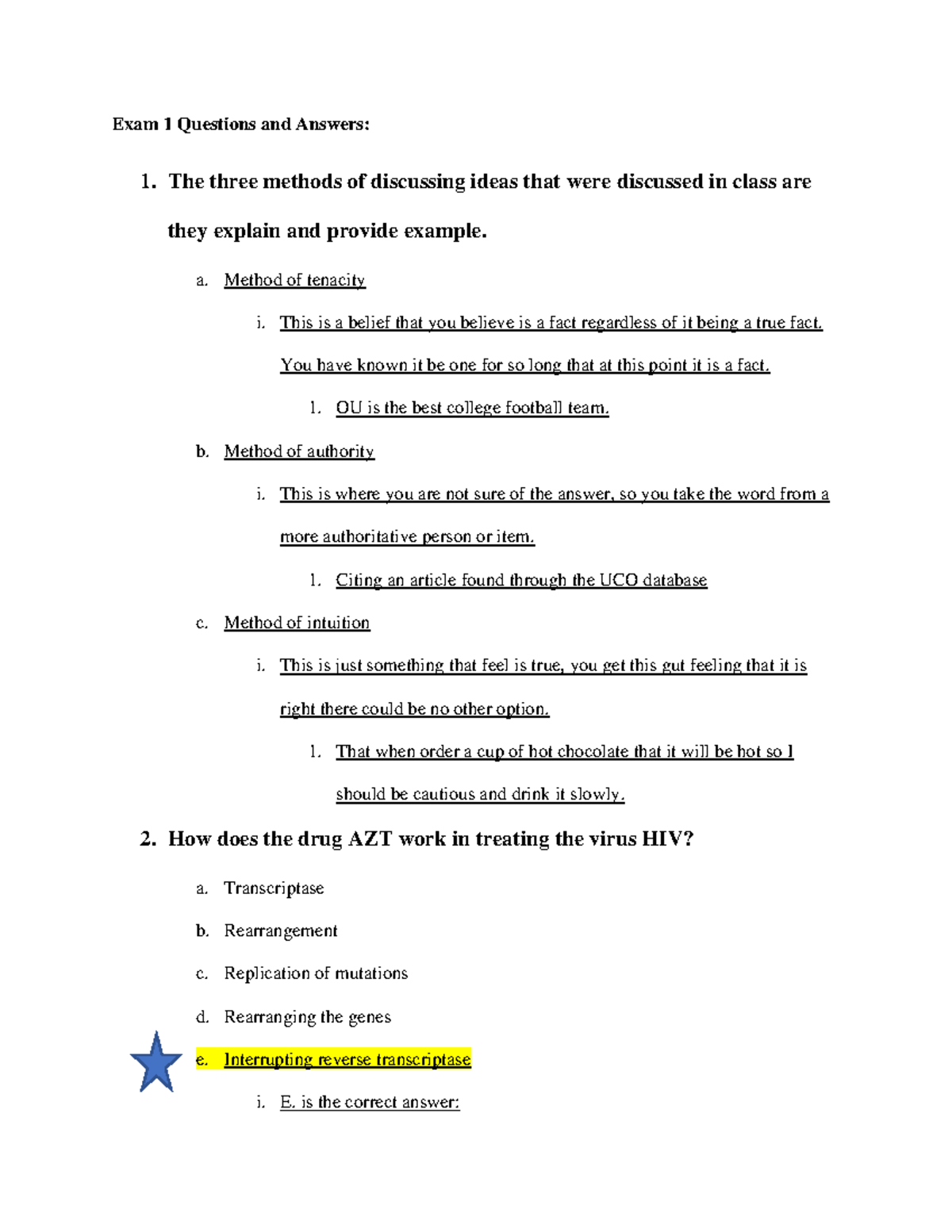 Evolution - Exam 1 Questions and Answers - Exam 1 Questions and Answers ...