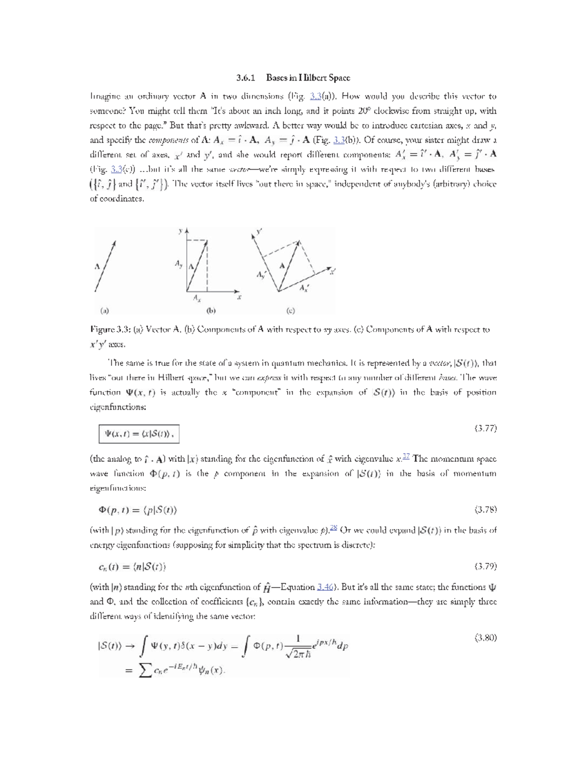 Bases in Hilbert Space - Lecture Notes from Text chapter 2 - 3.6 Bases ...