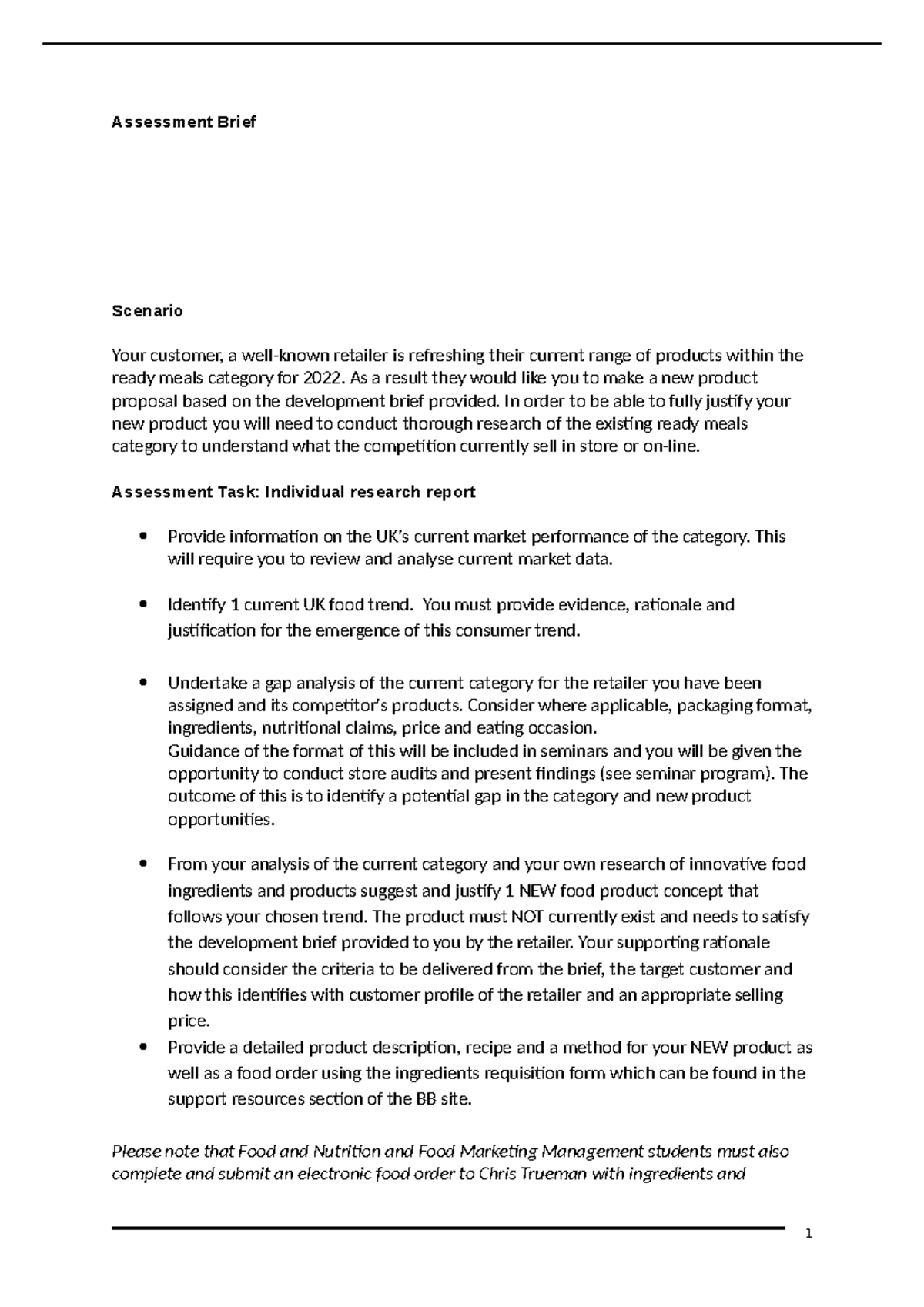 Assessment brief and marking grid 21 22 5 - Assessment Brief Scenario ...