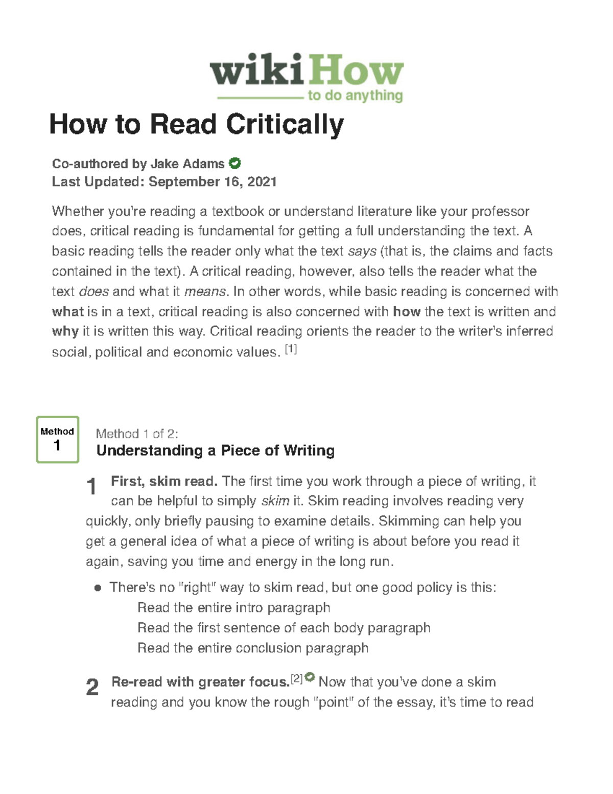 How to Read Critically- 10 Steps (with Pictures) - wiki How - How to ...
