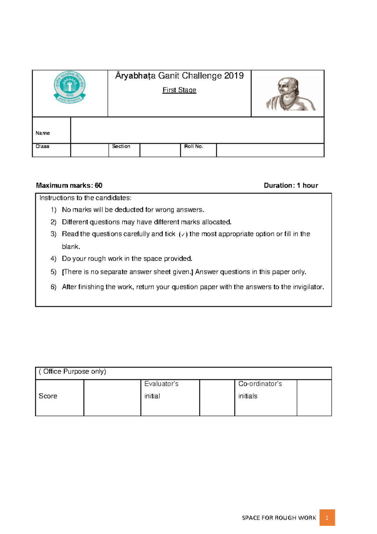 2019 1118083111041 - Aryabhatta ganit Challenge - Āryabhaṭa Ganit Challenge 2019 First Stage ...