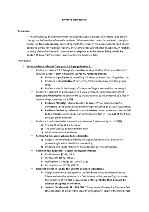 Evidence answer examples - Answering Evidence Exam Questions Is the ...