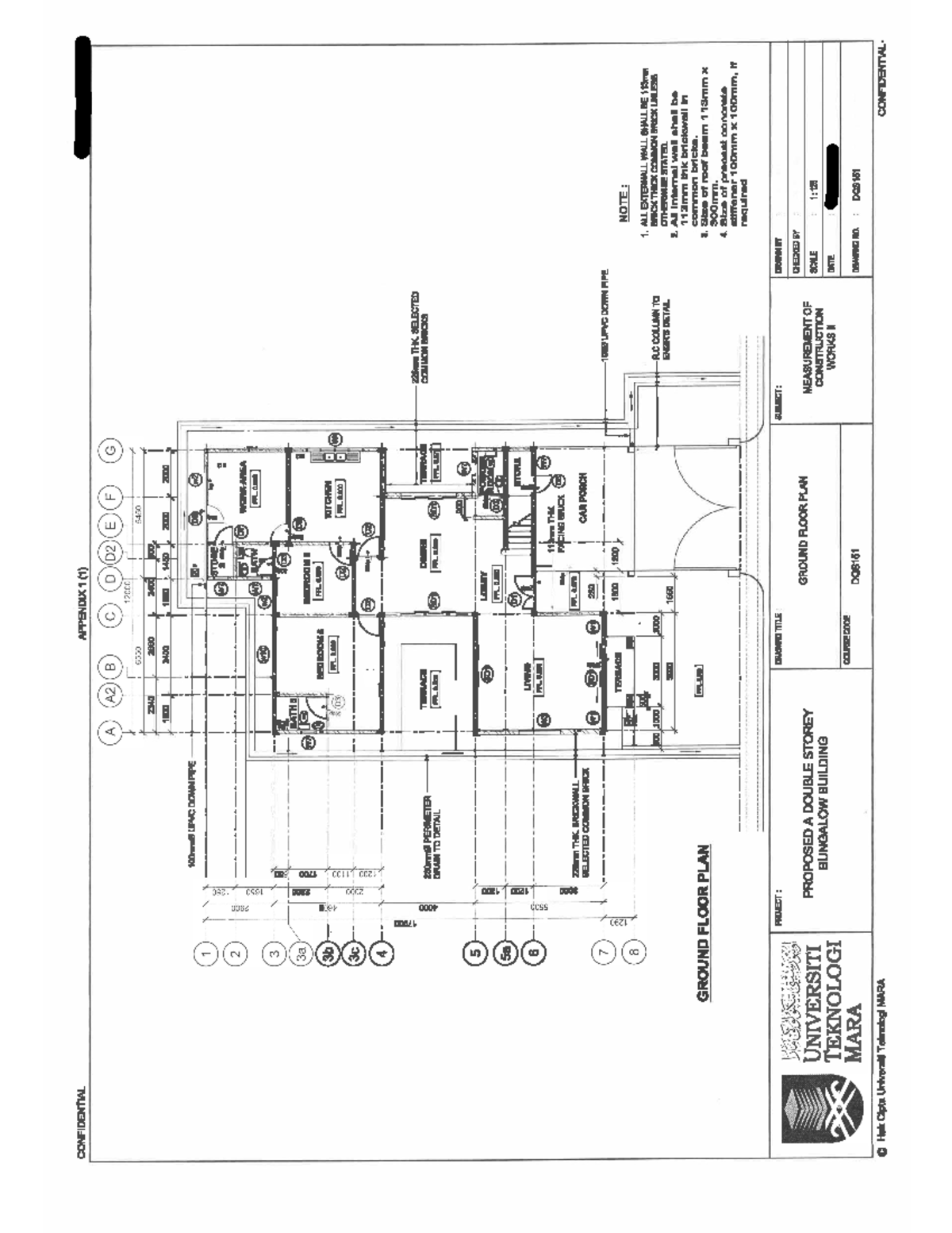 QSA101 Assignment 2 Dwg - Measurement of Construction Works - Studocu