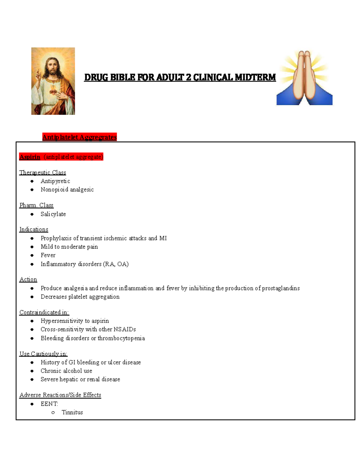Adult 2 Clinical Midterm Meds - DRUG BIBLE FOR ADULT 2 CLINICAL MIDTERM ...