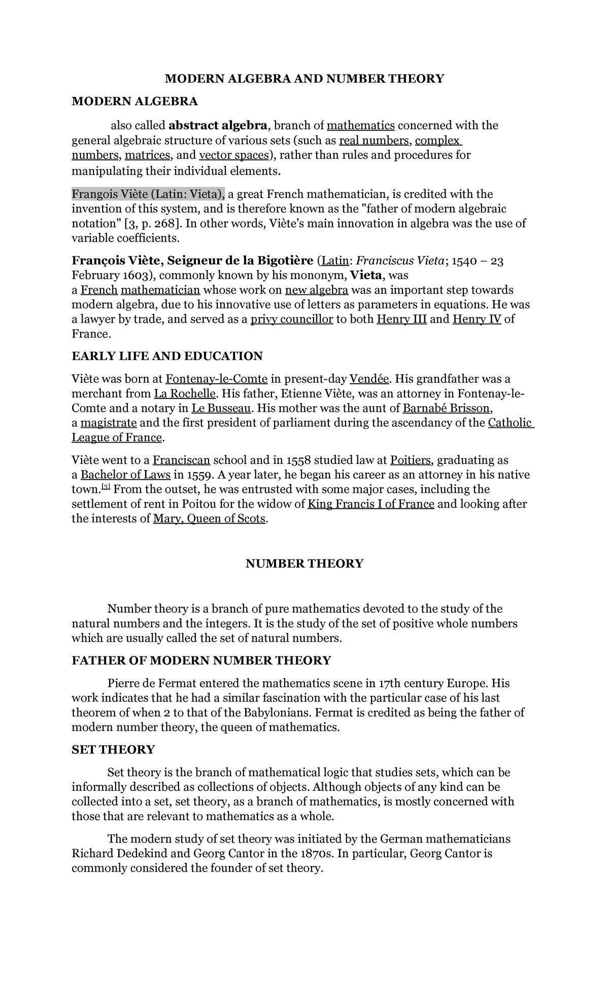 Modern Algebra AND Number Theory - MODERN ALGEBRA AND NUMBER THEORY ...