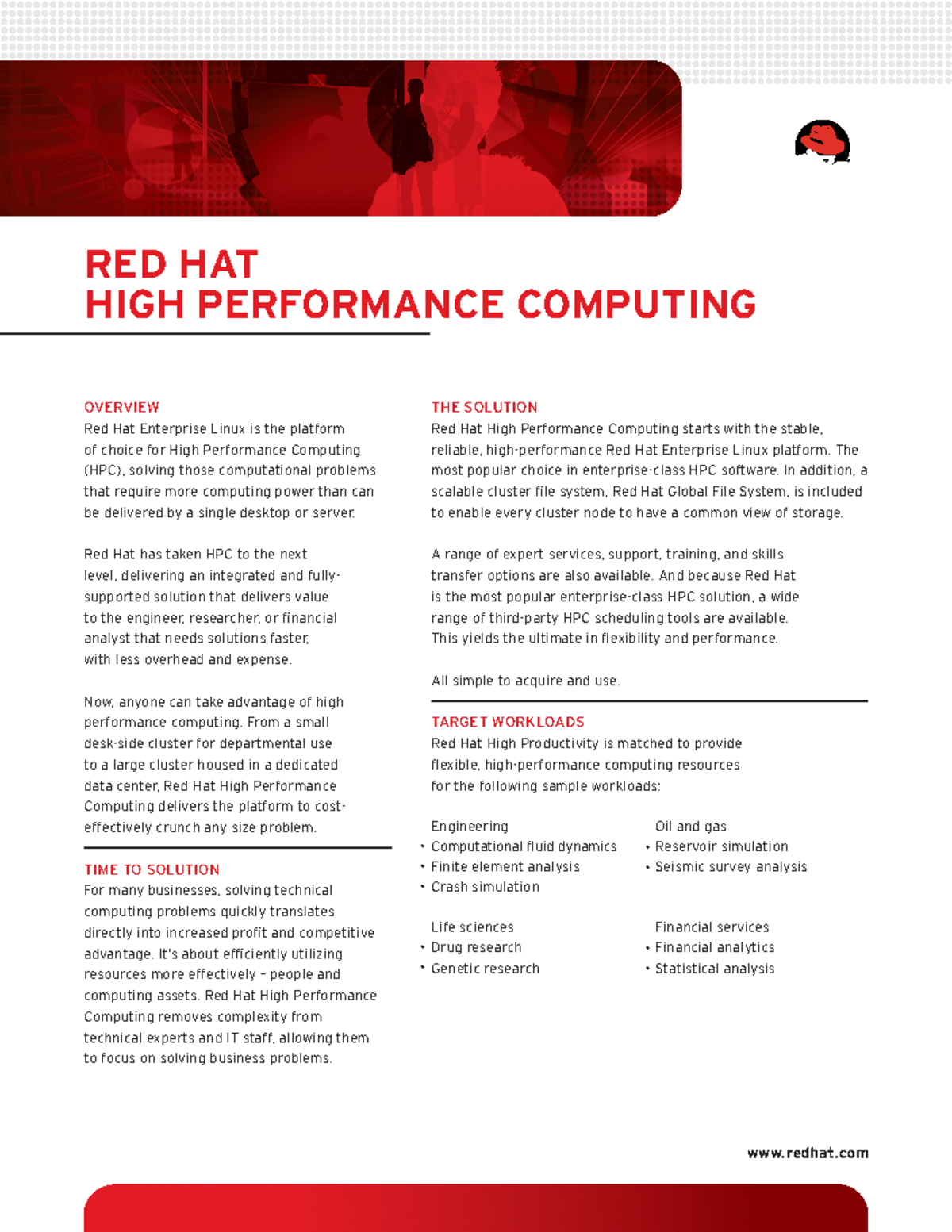 Red hat el5 hpc solution - RED HAT HIGH PERFORMANCE COMPUTING OVERVIEW THE SOLUTION Red Hat ...
