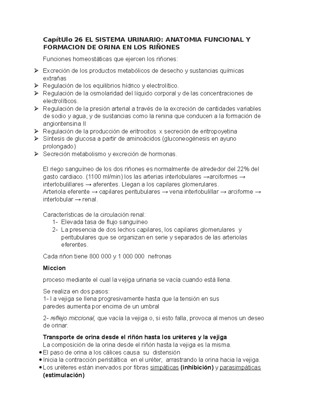 Cap 26 EL SISTEMA URINARIO: ANATOMÍA FUNCIONAL Y FORMACIÓN DE ORINA EN LOS RIÑONES - 26 EL ...