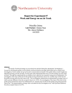 Lab Report for #4 Forces and Torques in Equilibrium - Report for ...