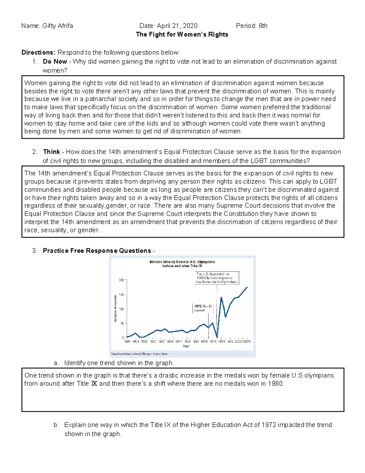 Gifty Afrifa The Fight for Women s Rights - Name: Gifty Afrifa Date ...