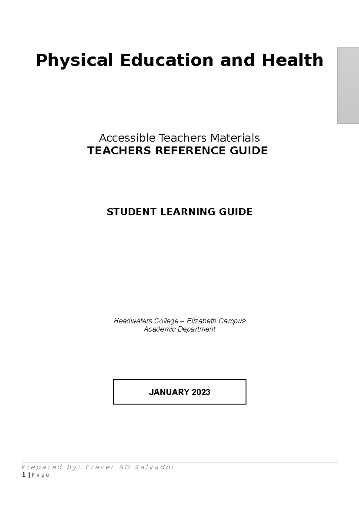 GRD 11 2ND SEM 22 23 - This is a lecture - Physical Education and ...