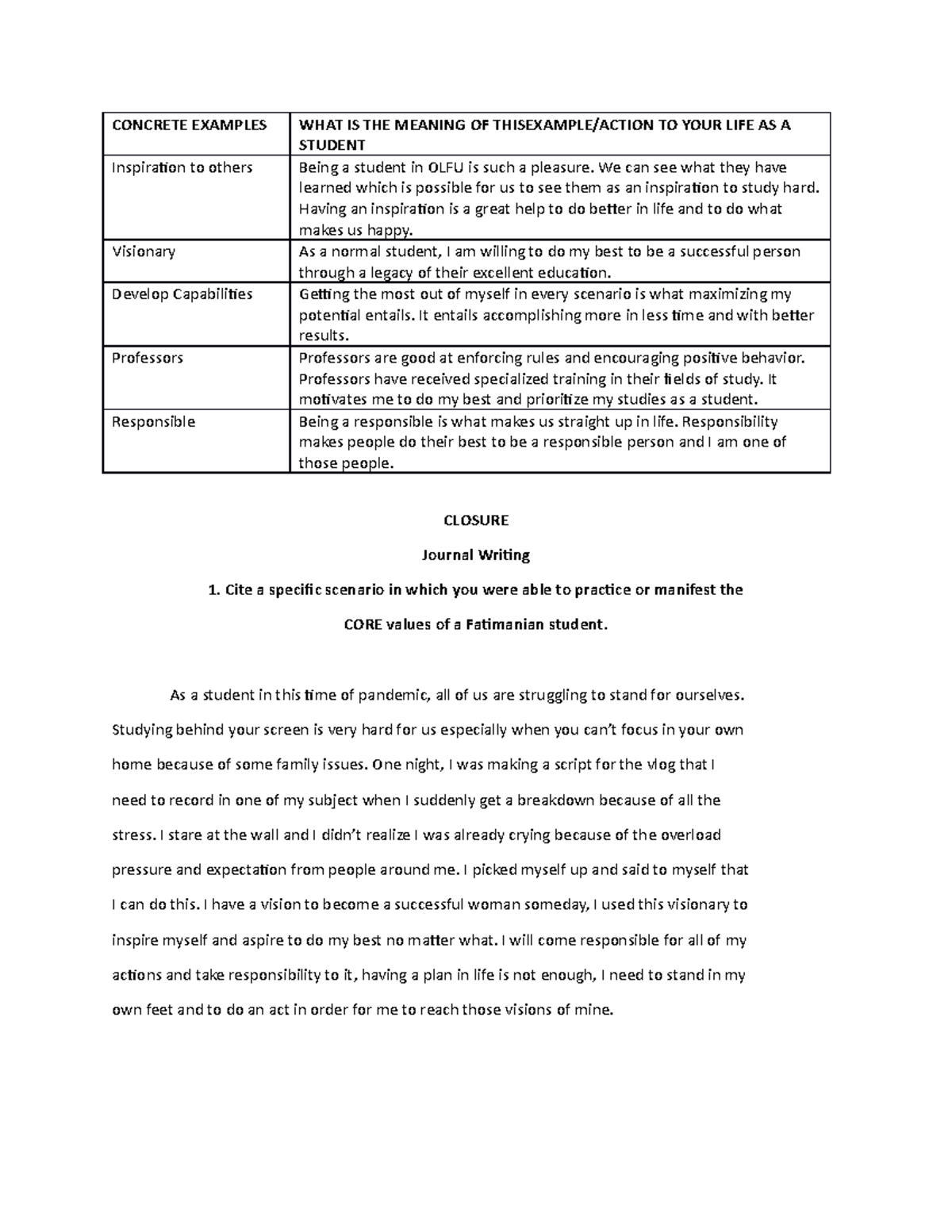 Activity 1 veritas 2 - CONCRETE EXAMPLES WHAT IS THE MEANING OF ...
