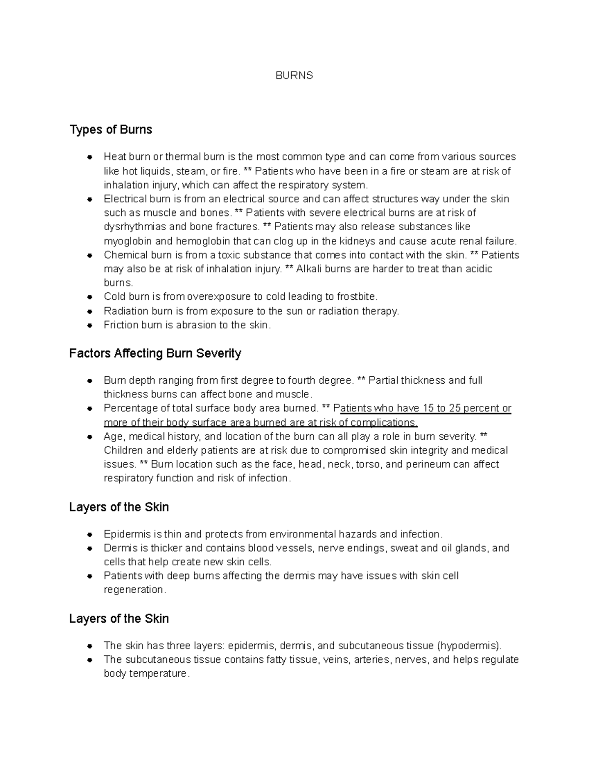 Burns-2 - okay kayo descrip - BURNS Types of Burns Heat burn or thermal ...