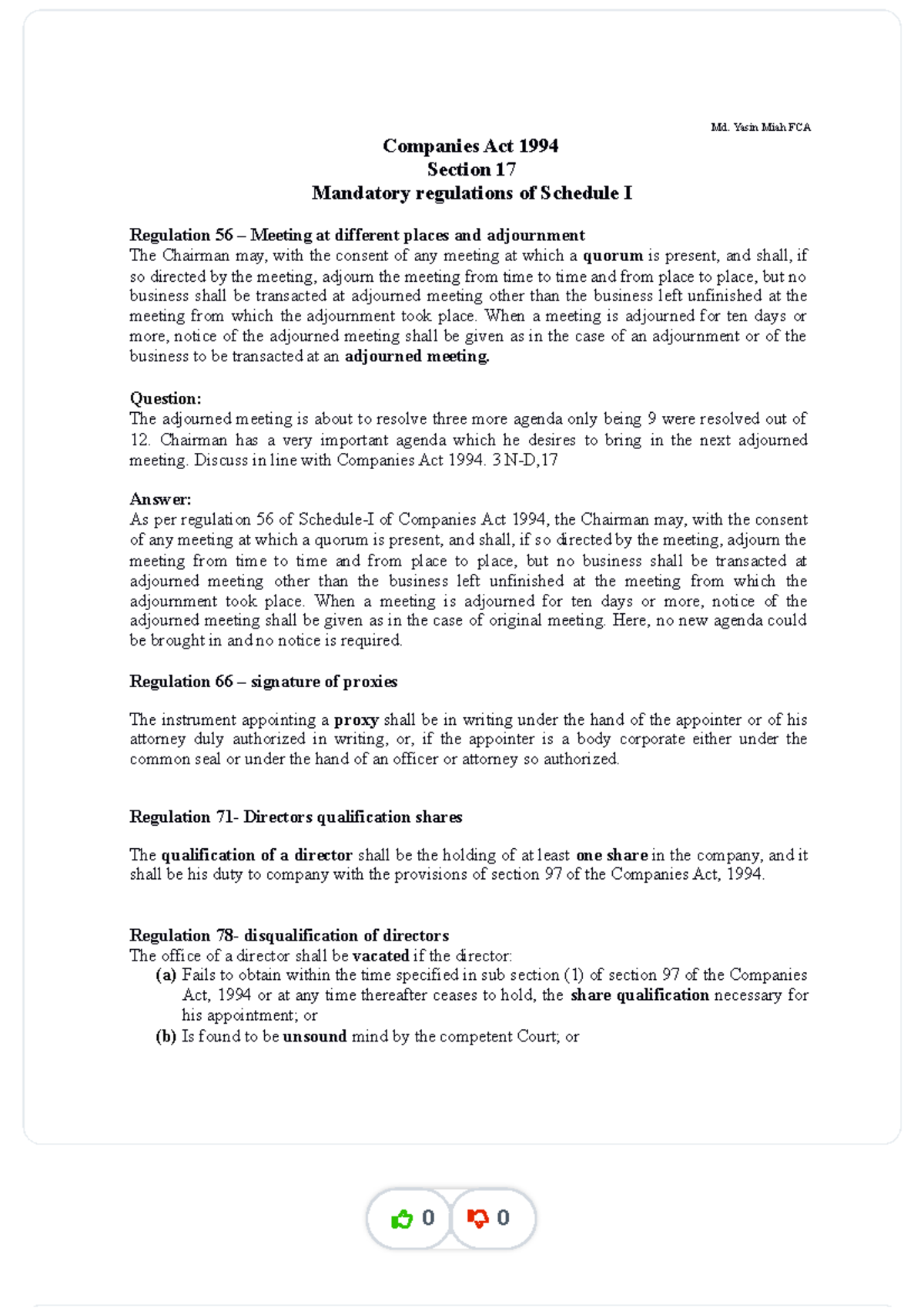 Schedule-i compress - Md. Yasin Miah FCA Companies Act 1994 Section 17 ...