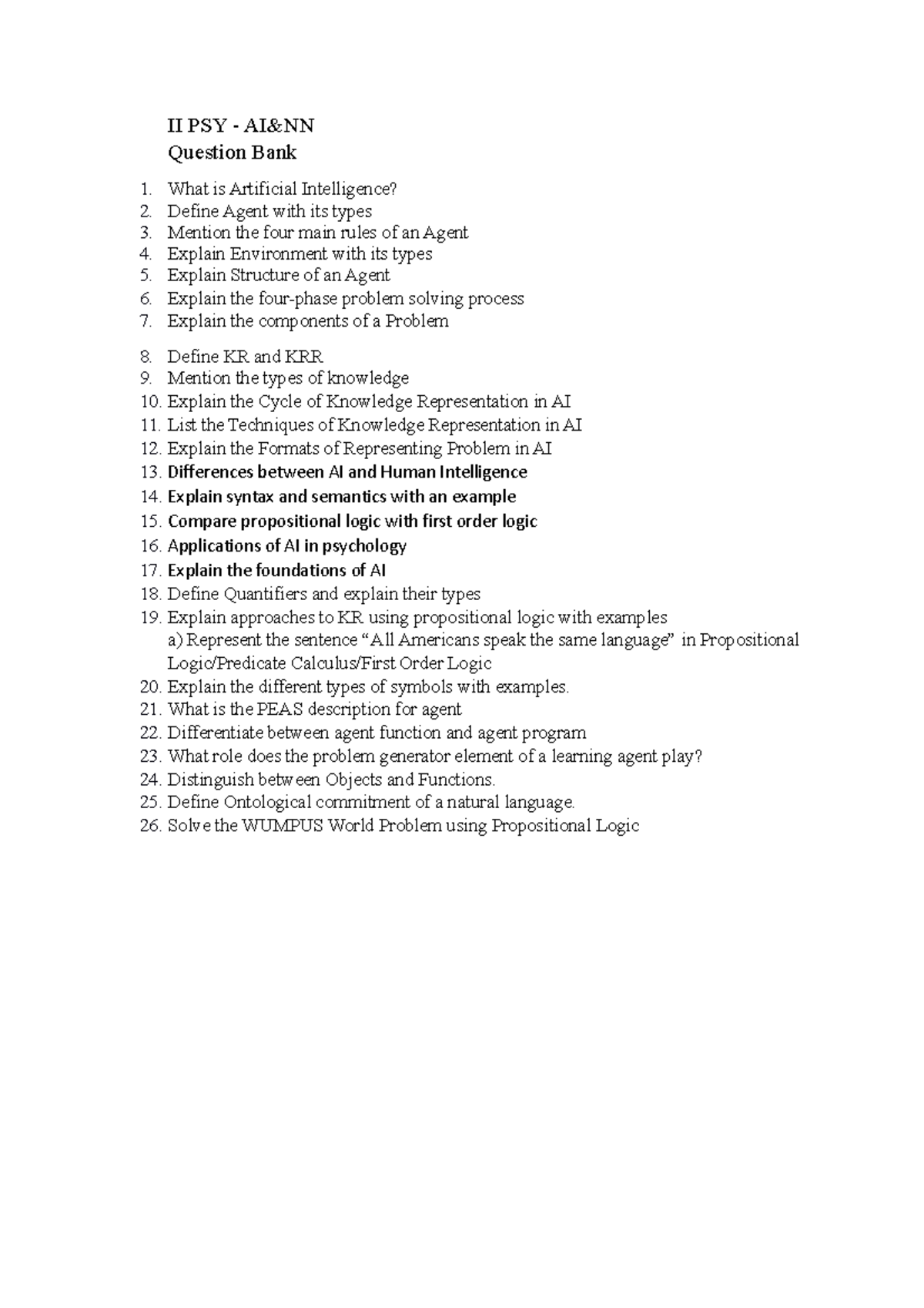 II PSY1 - What is the PEAS description for agent Differentiate between agent function and agent ...